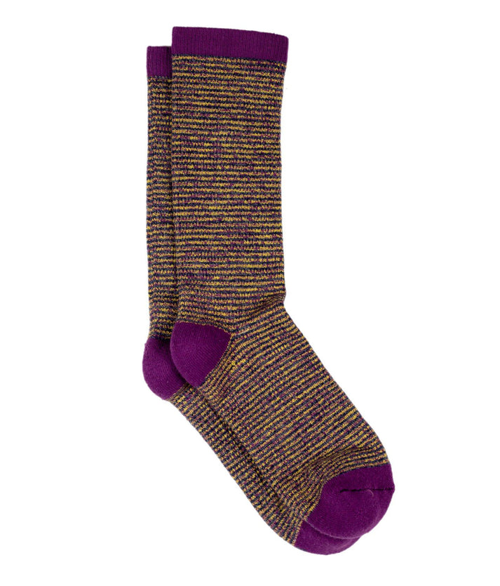 Striped Knit Crew Socks | Purple Padded Crew Socks – Sock Club Store